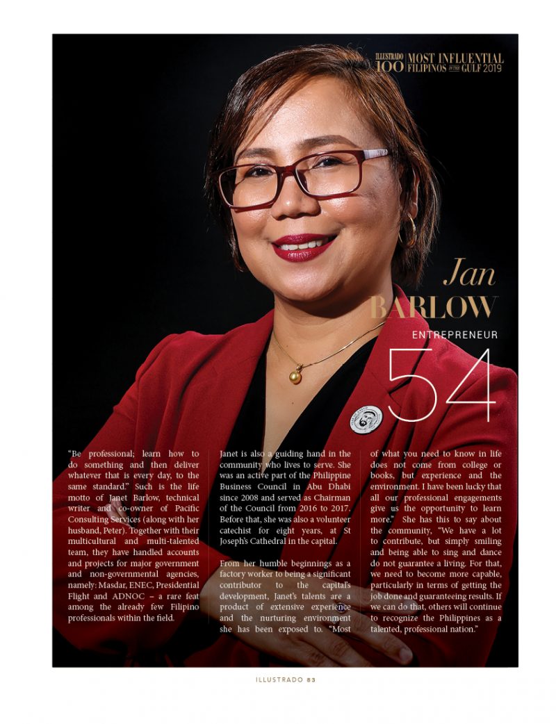 Jan Barlow - Most influential Filipinos in the Gulf 2018 - Illustrado ...