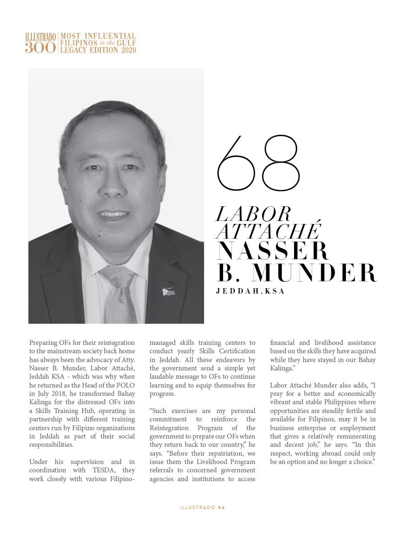 Labor Attaché Nasser Munder - Illustrado 300 Most Influential Filipinos ...